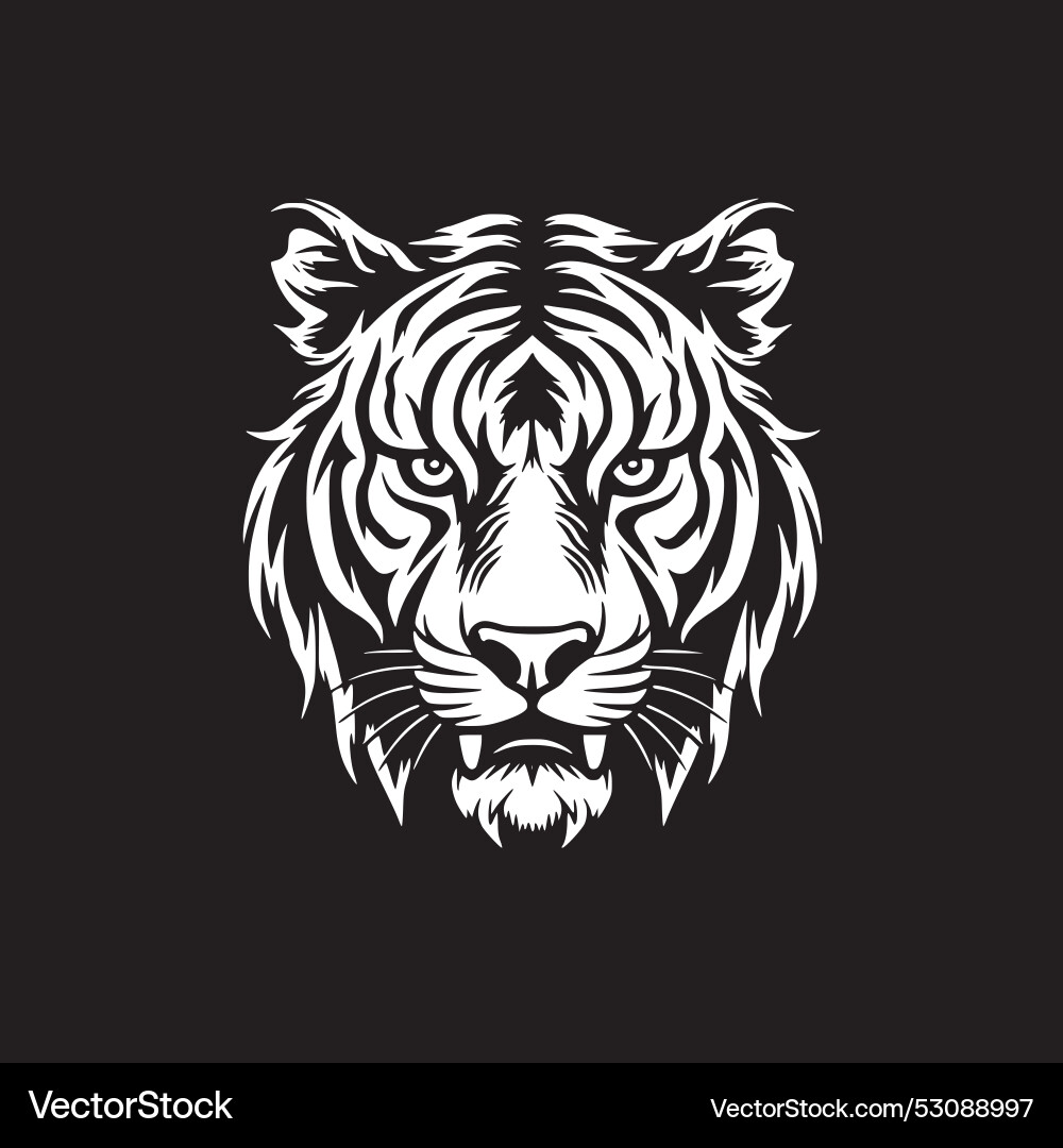 Tiger - black and white isolated icon Royalty Free Vector