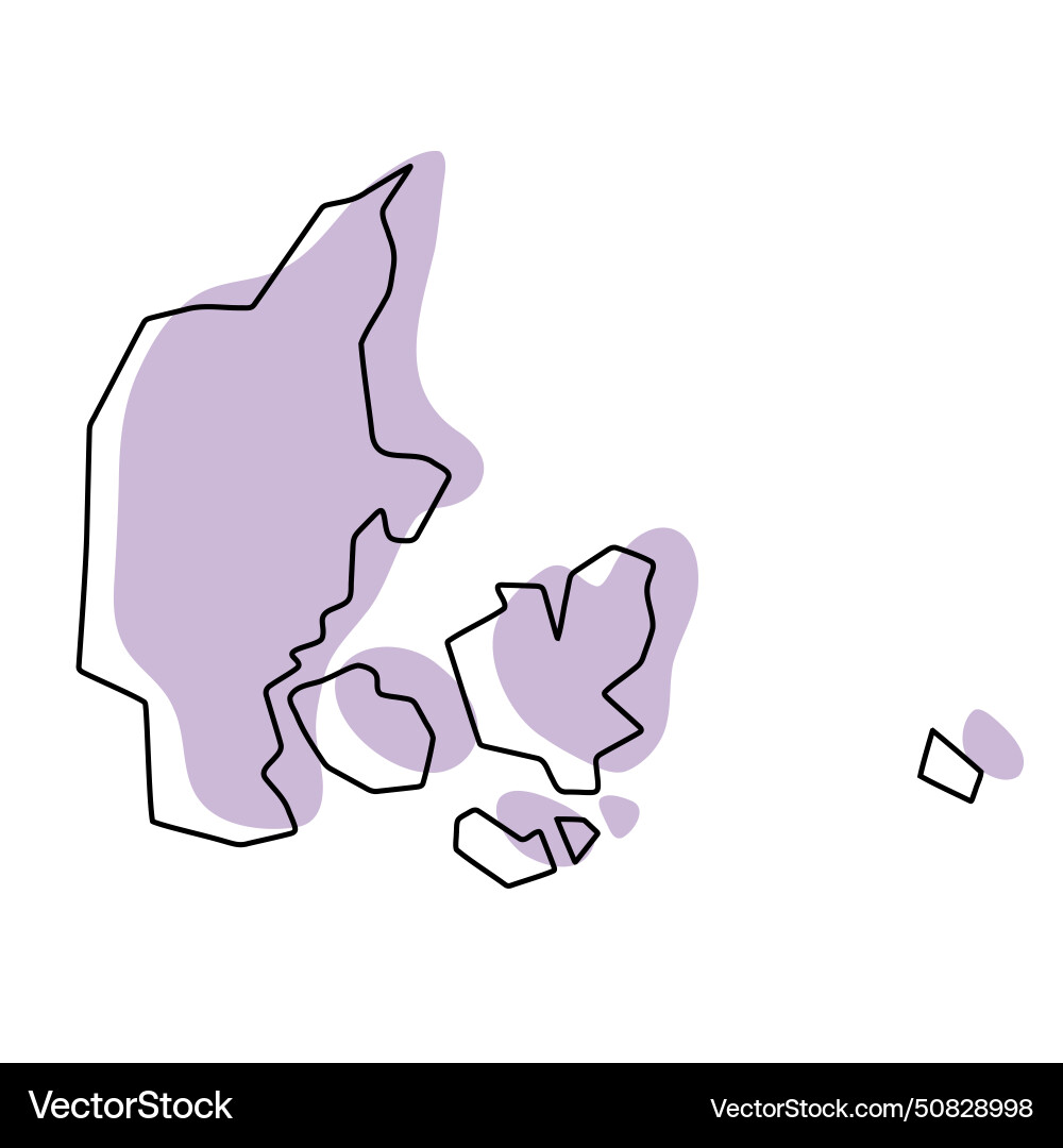 Denmark simplified map Royalty Free Vector Image