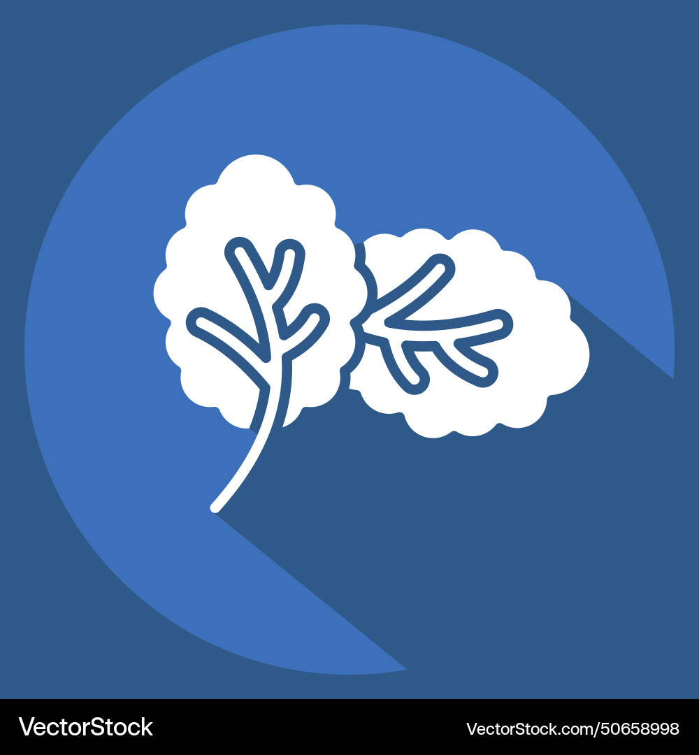 Icon mint related to spice symbol long shadow Vector Image