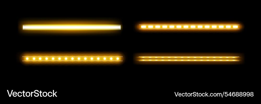 Light neon led strip lamp with warm illumination Vector Image