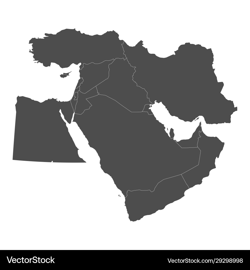Map middle east Royalty Free Vector Image - VectorStock