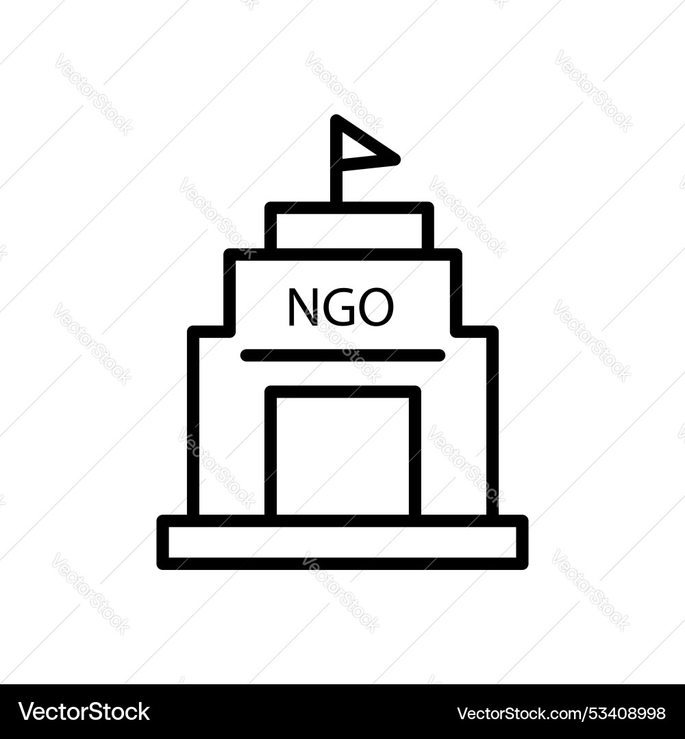 Ngo building icon isolated on white background Vector Image