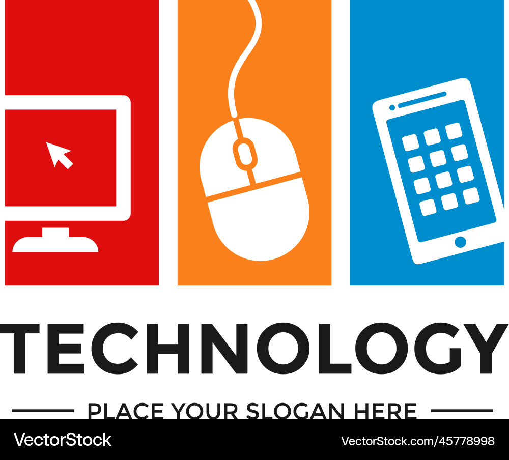 Technology logo template Royalty Free Vector Image