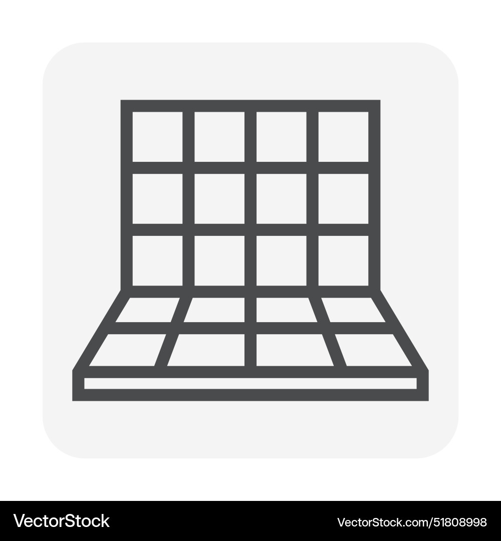 Tile floor wall inside room icon thin line Vector Image
