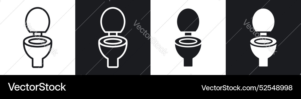 Toilet thin line icon set Royalty Free Vector Image