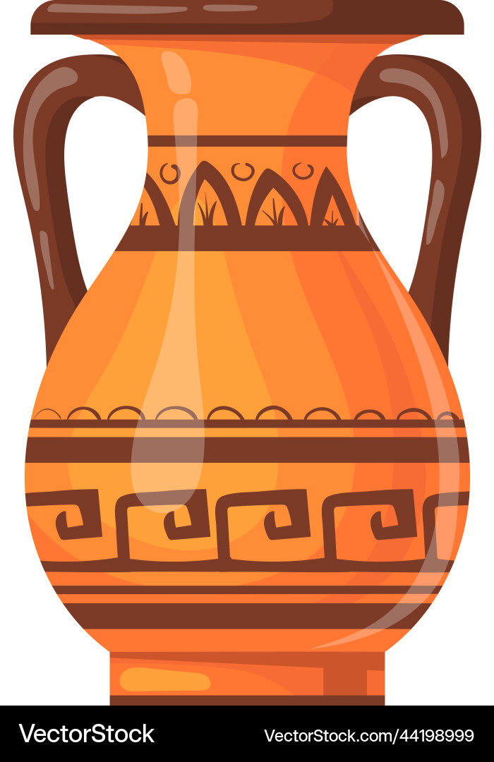 Ancient greek amphora with traditional pattern Vector Image