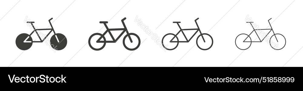 Biking mountain icon set bicycle symbol Royalty Free Vector