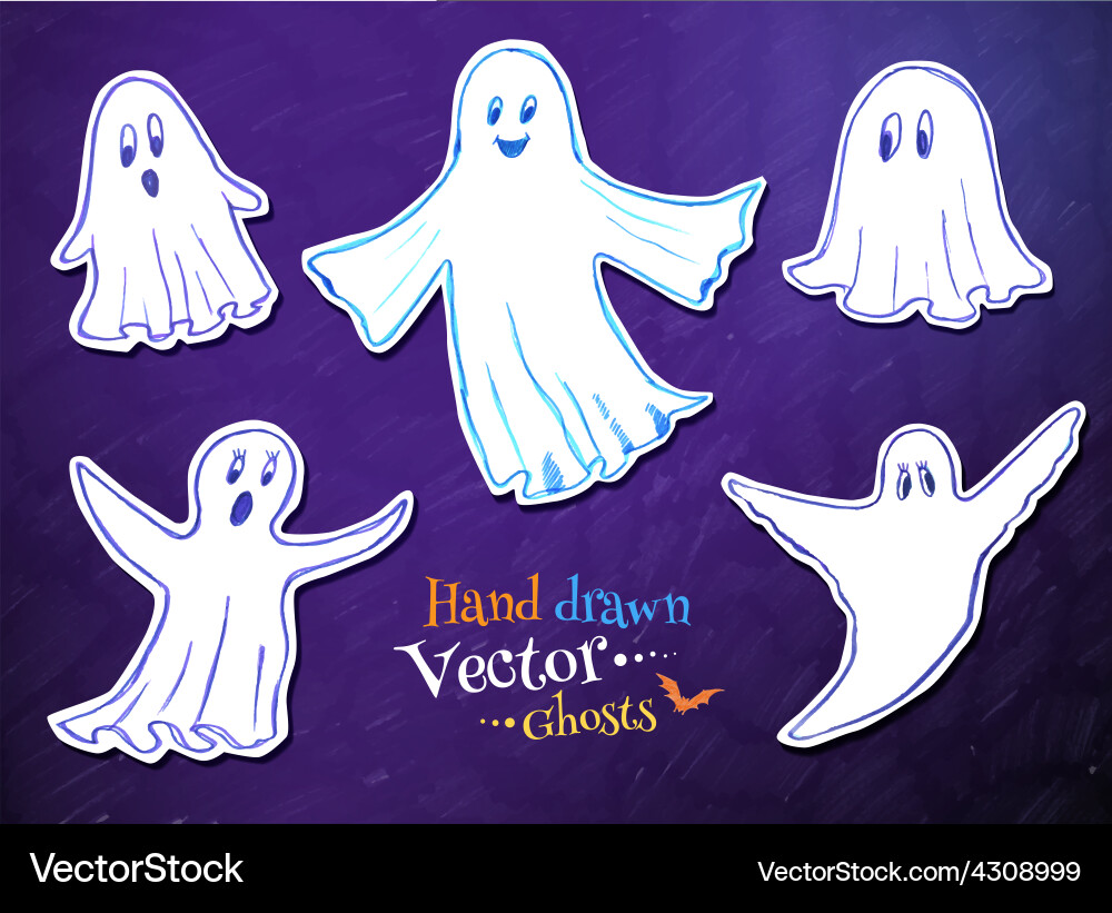 Charming Ghost Drawing Royalty Free Vector Image