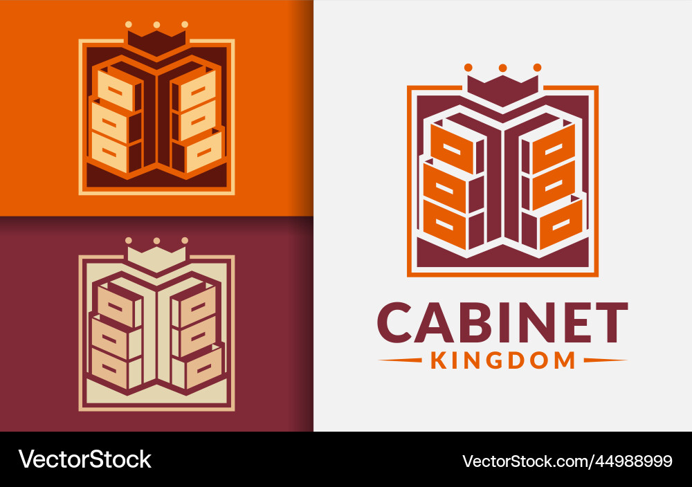 Creative cabinet logo design Royalty Free Vector Image