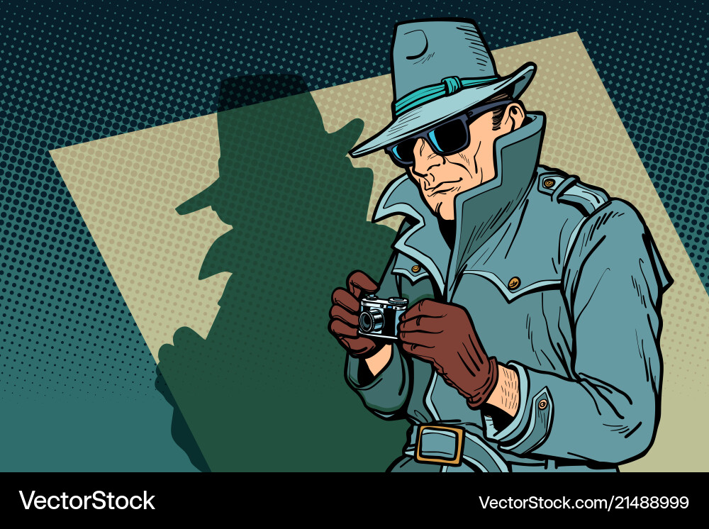 Detective spy shadow Royalty Free Vector Image