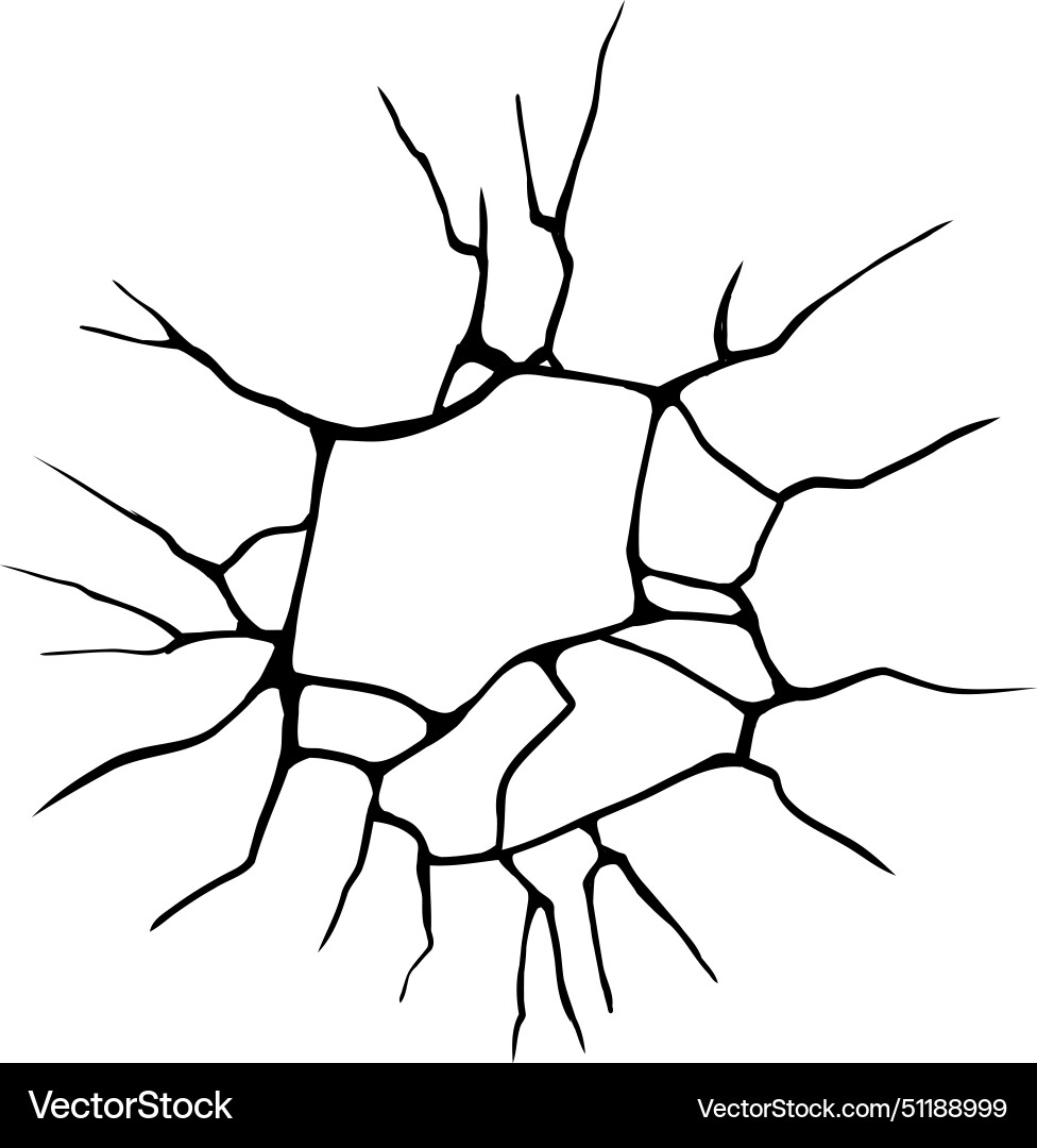 Dry crack ground hole cracked craquelure Vector Image