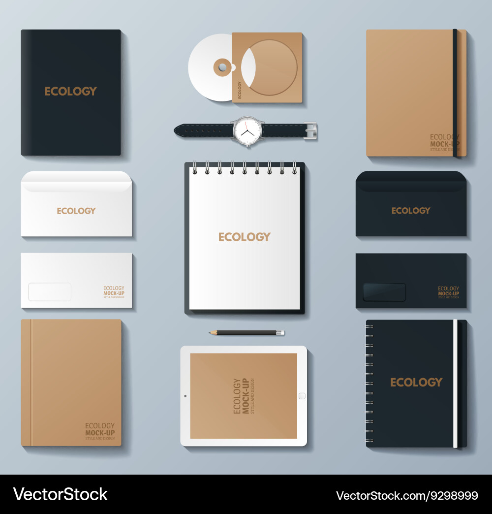 Eco mock up set Royalty Free Vector Image - VectorStock