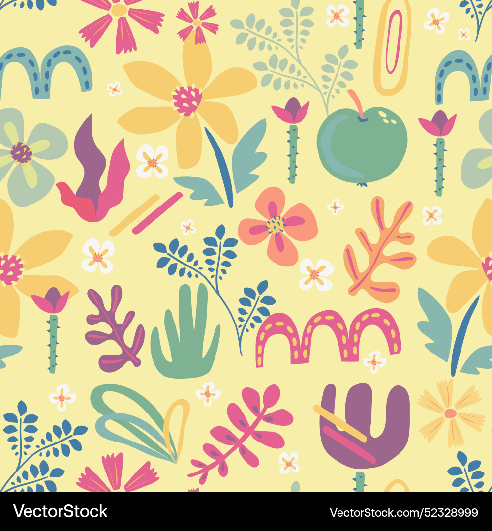 Hand drawn colorful matisse pattern design Vector Image