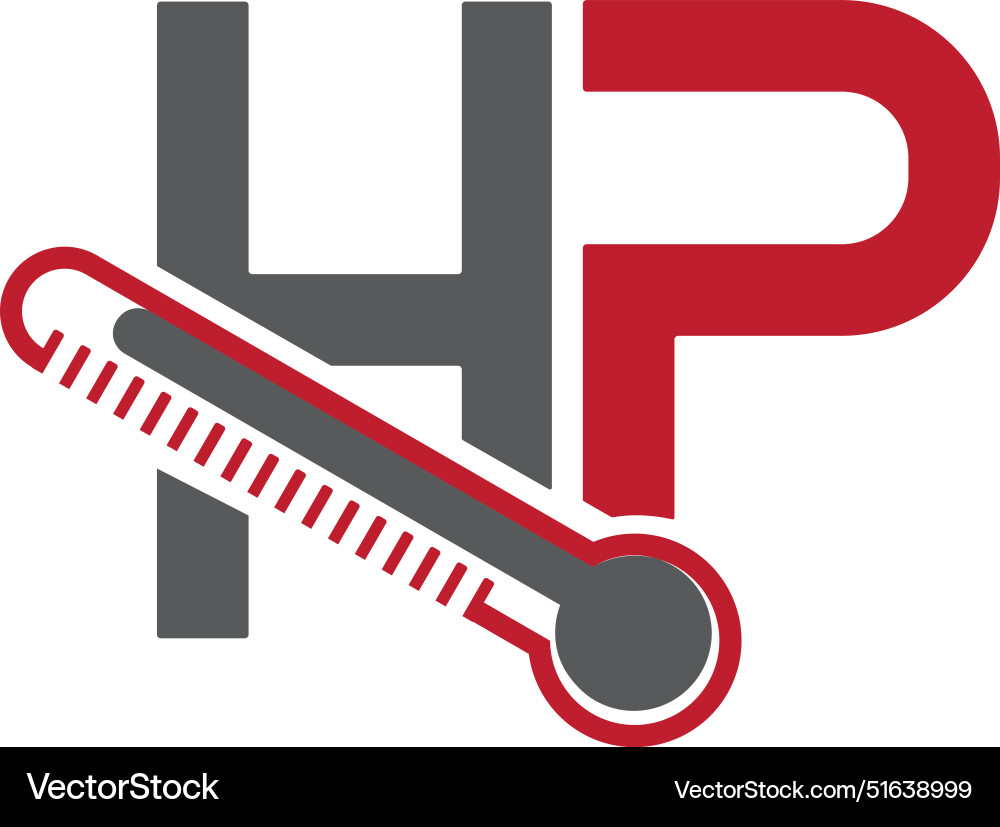 Hp thermometer logo hp meter logo hp logo Vector Image