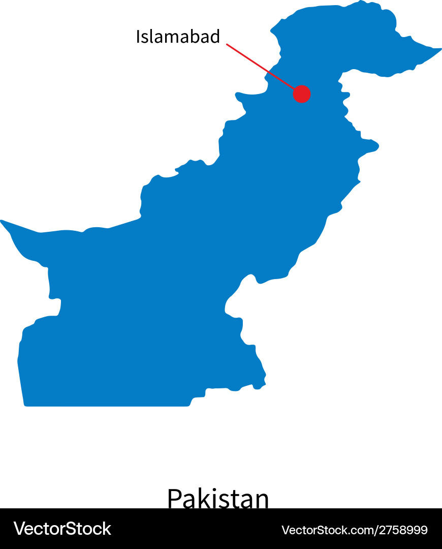 Pakistan Map with Islamabad Royalty Free Vector Image