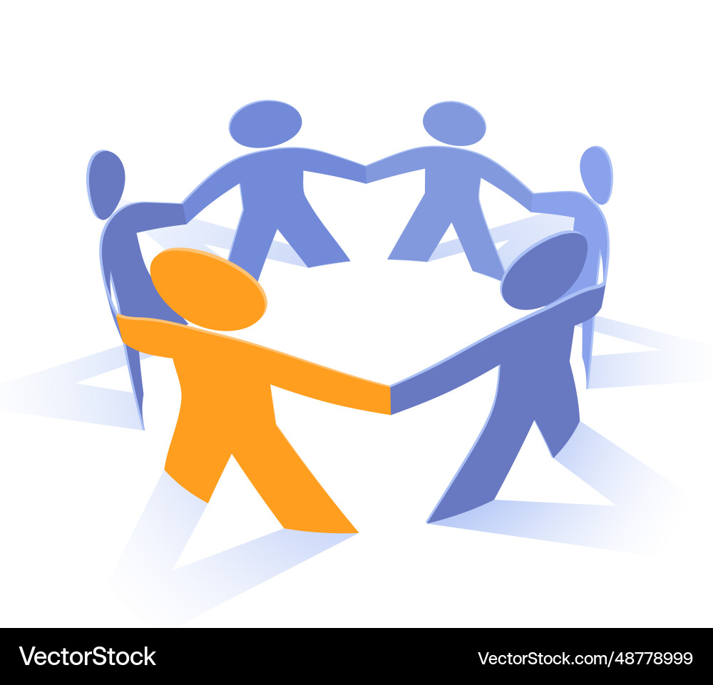Paper people team concept Royalty Free Vector Image