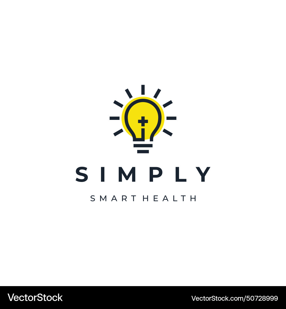 Positive thinking logo design light bulb Vector Image