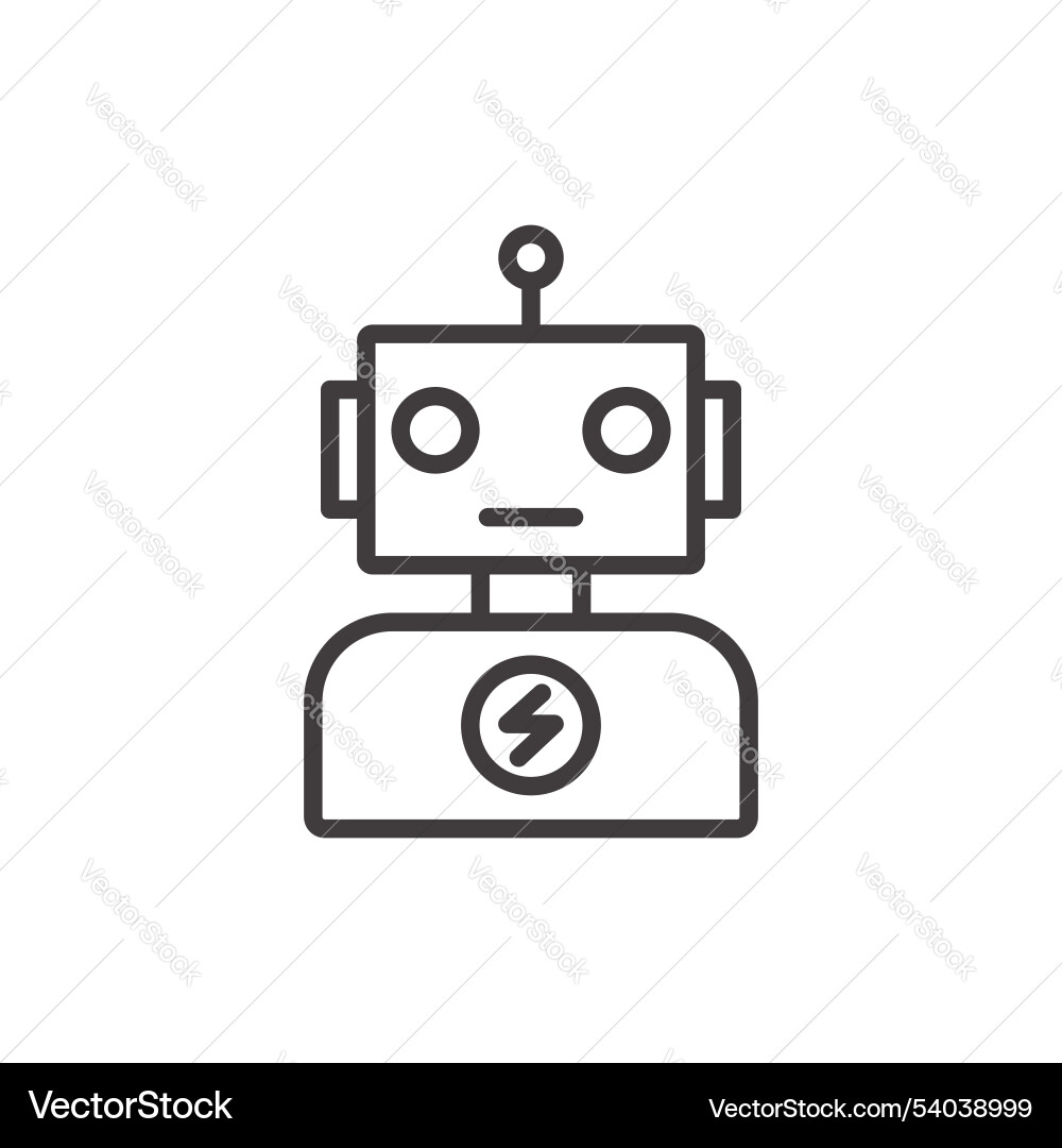 Robotics stroke icon in black Royalty Free Vector Image