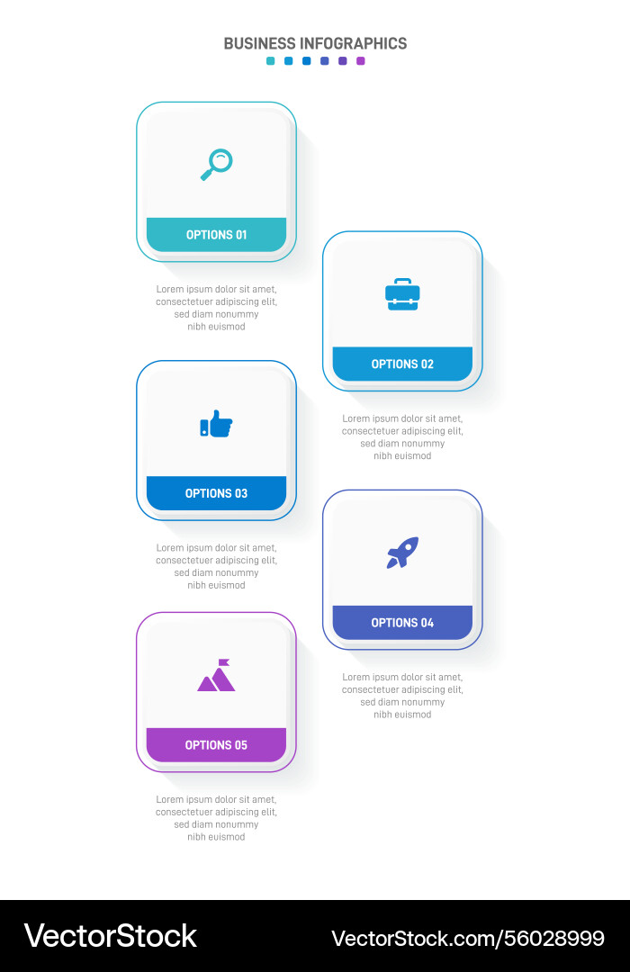 Vertical progress bar featuring 5 arrow-shaped Vector Image