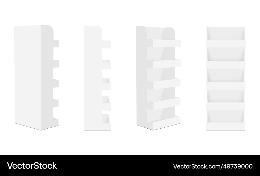 Blank pos display stand with shelves Royalty Free Vector