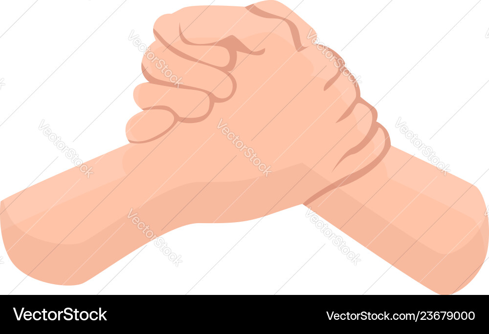 Brother handshake icon cartoon style Royalty Free Vector