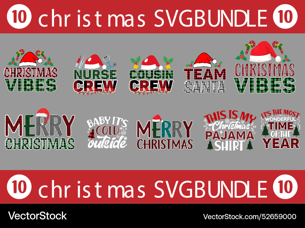 Christmas svg bundle Royalty Free Vector Image
