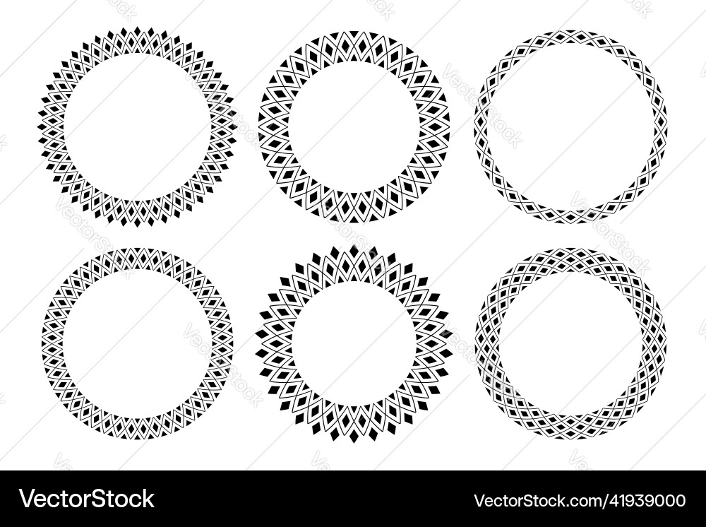Circle patterns for decorative round frames Vector Image
