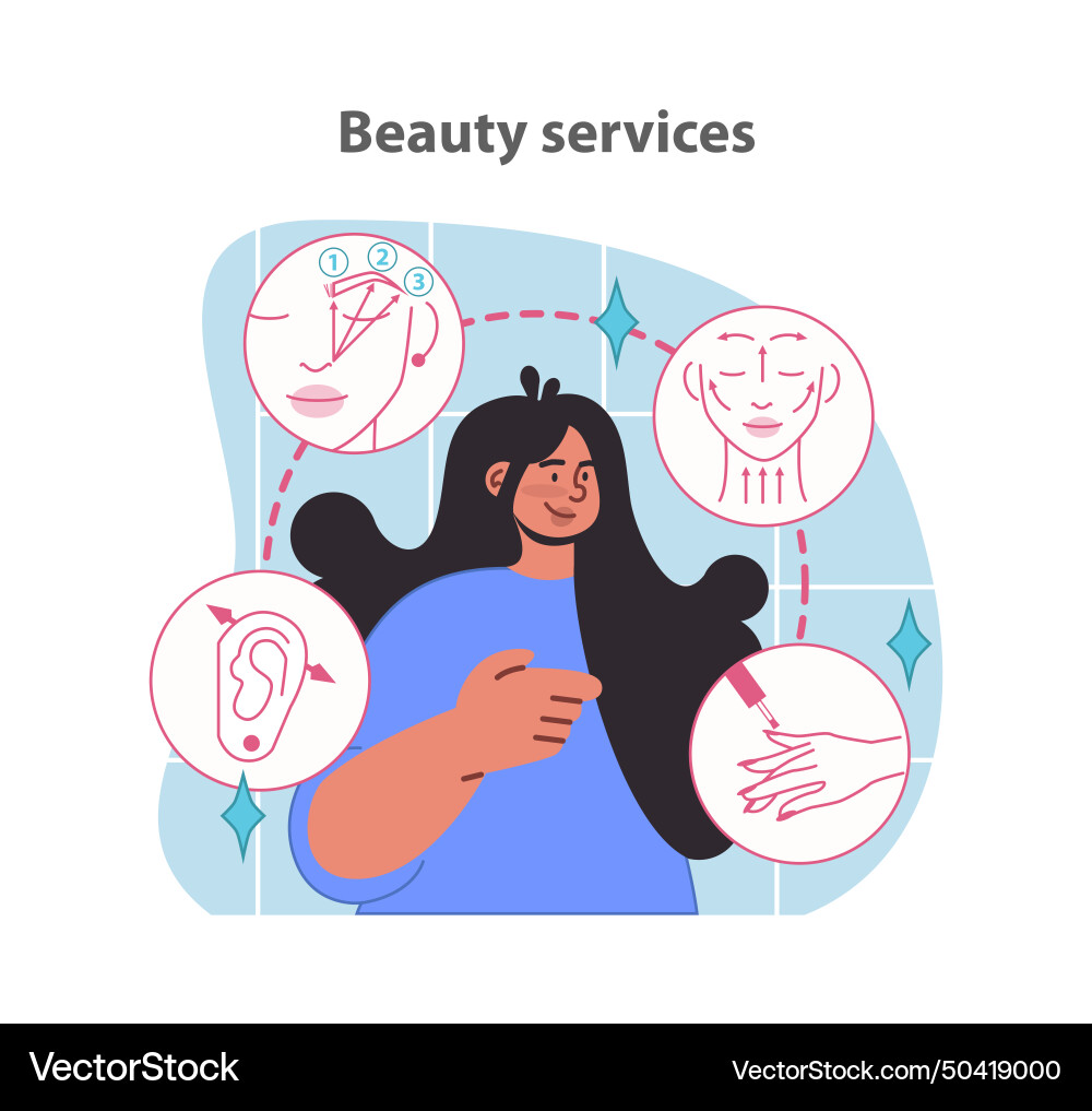 Comprehensive beauty service collection Royalty Free Vector