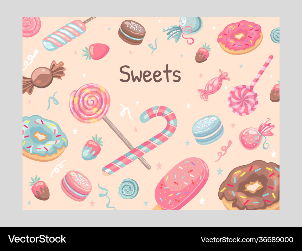 Cover design with sweets Royalty Free Vector Image