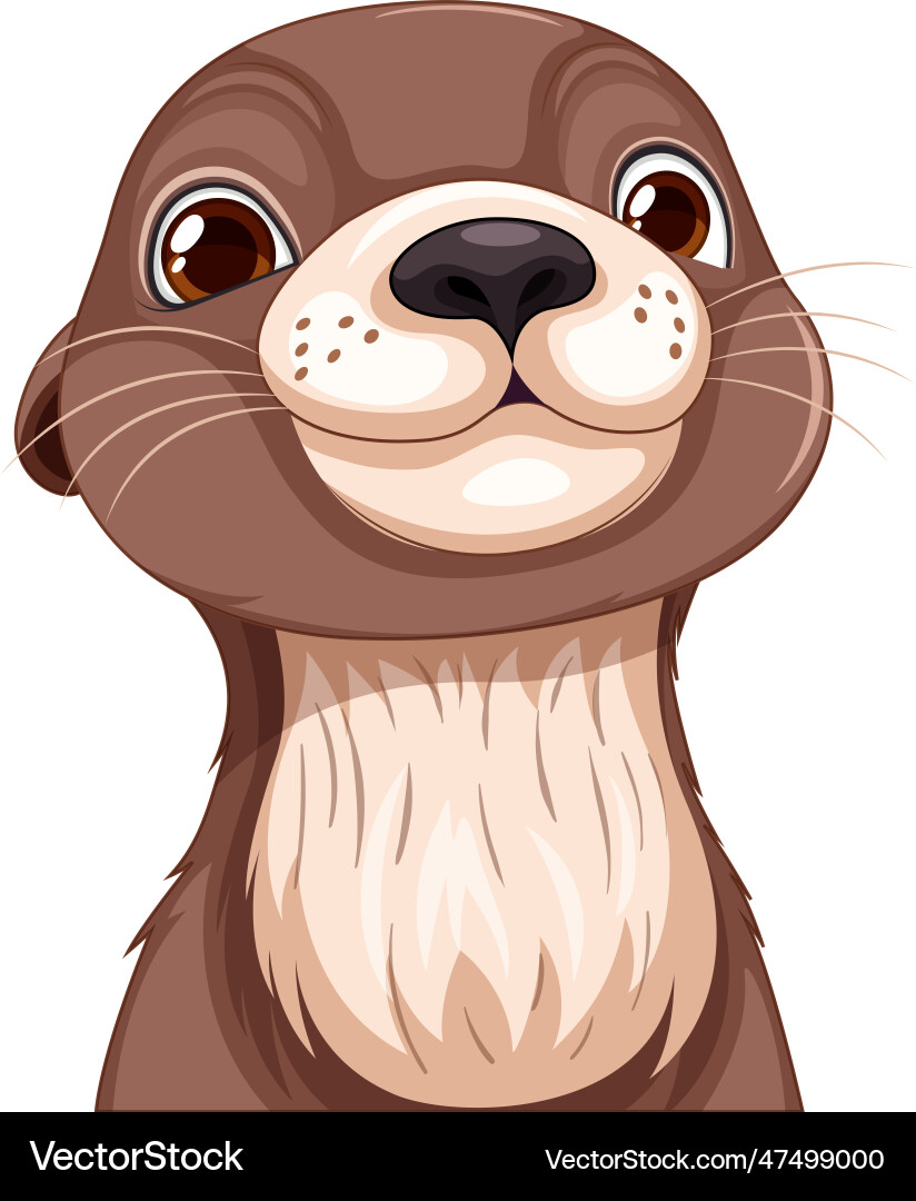 Cute otter cartoon character Royalty Free Vector Image
