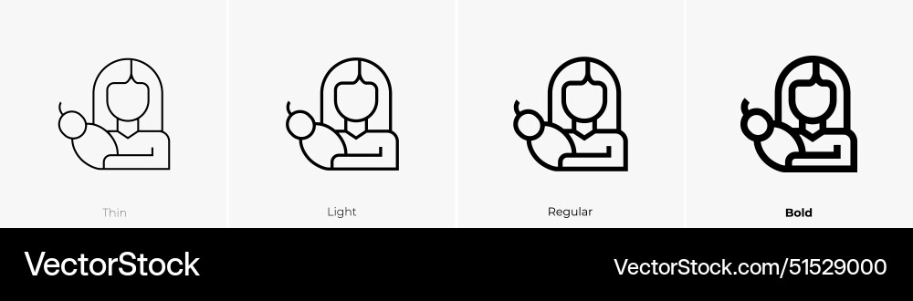 Foster mother icon thin light regular and bold Vector Image