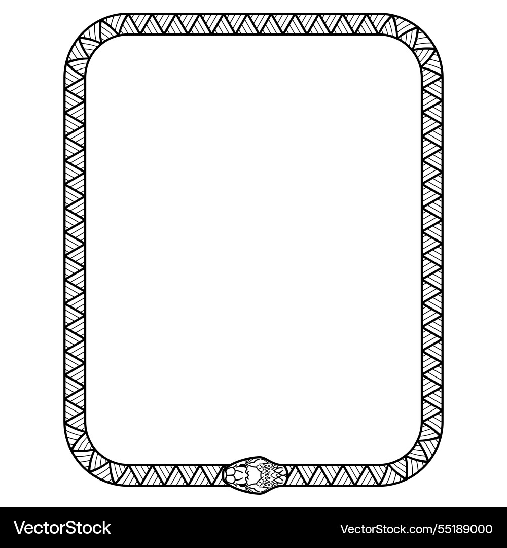 Frame drawn in style a coiled Royalty Free Vector Image