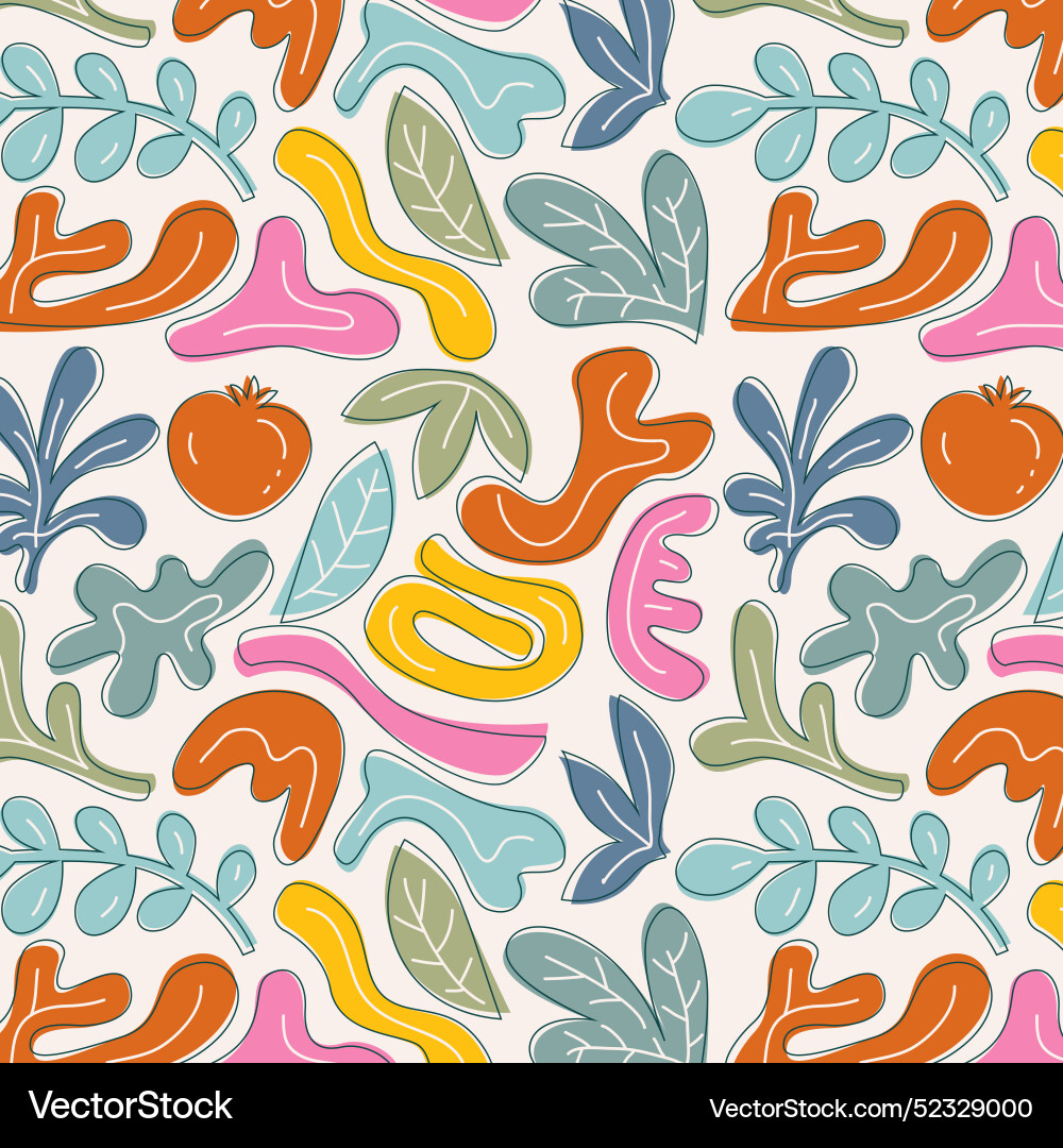 Hand drawn colorful matisse pattern design Vector Image