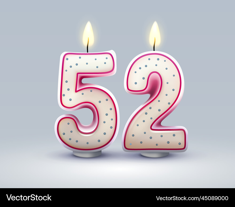 Happy birthday years 52 anniversary Royalty Free Vector