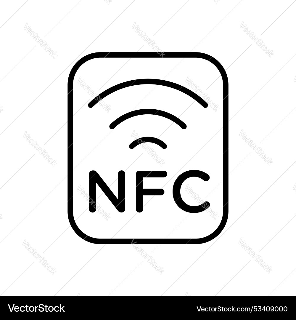 Nfc icon isolated on white background Royalty Free Vector