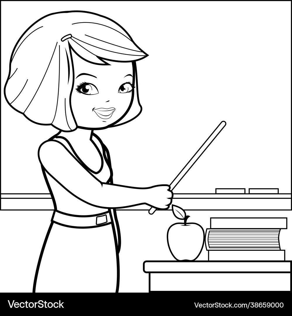 Teacher teaching in classroom Royalty Free Vector Image