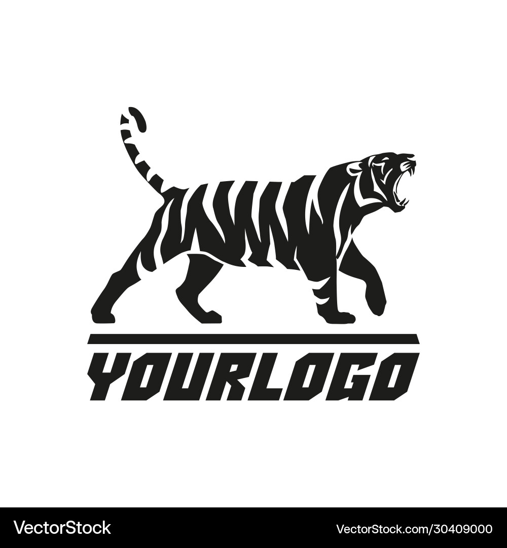 Tiger Routing Logo Zeichen Emblem Tier Lizenzfreier Vektor