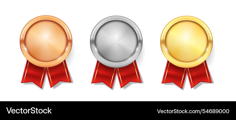 Winners awards medals with ribbons – Royalty-Free Vector | VectorStock