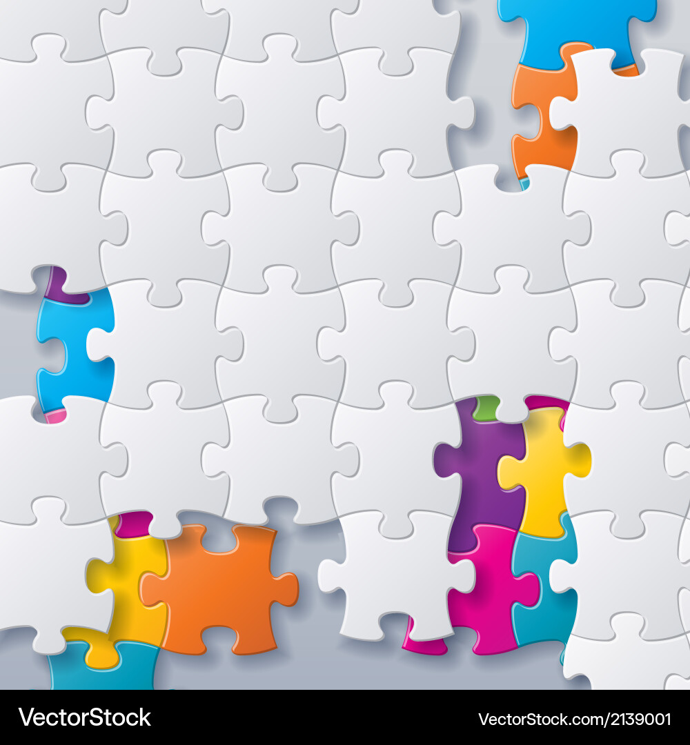 Abstract concept puzzles background Royalty Free Vector