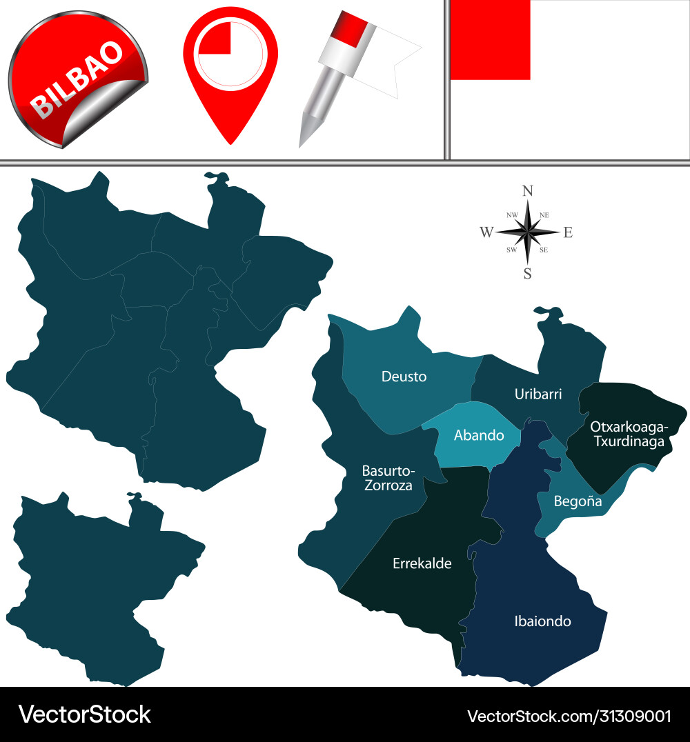 Bilbao City Map Spain Royalty Free Vector Image