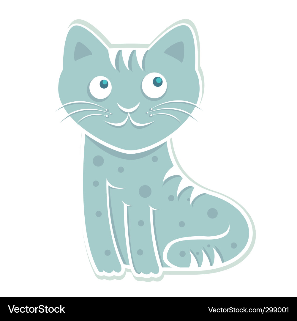 Blue cat Royalty Free Vector Image - VectorStock