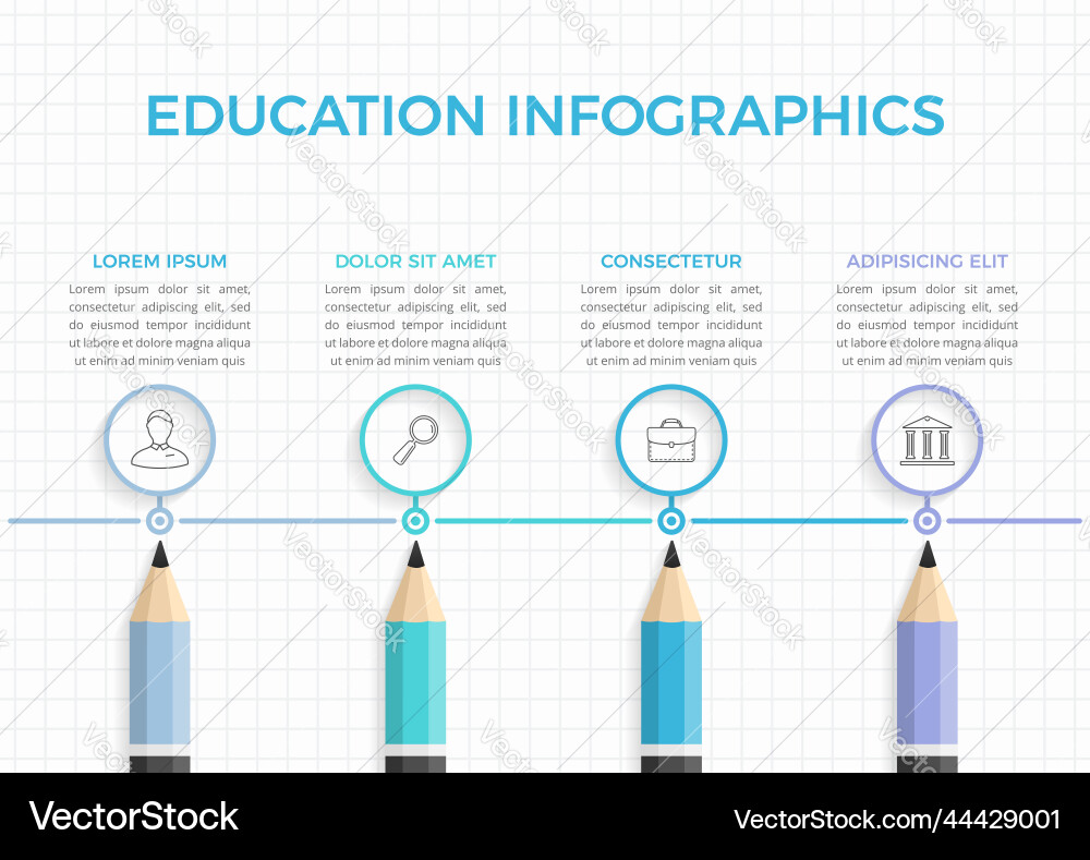 Education infographics Royalty Free Vector Image