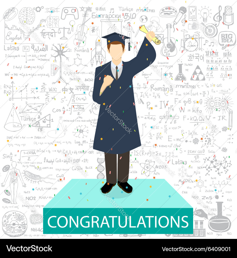 Graduation student Royalty Free Vector Image - VectorStock