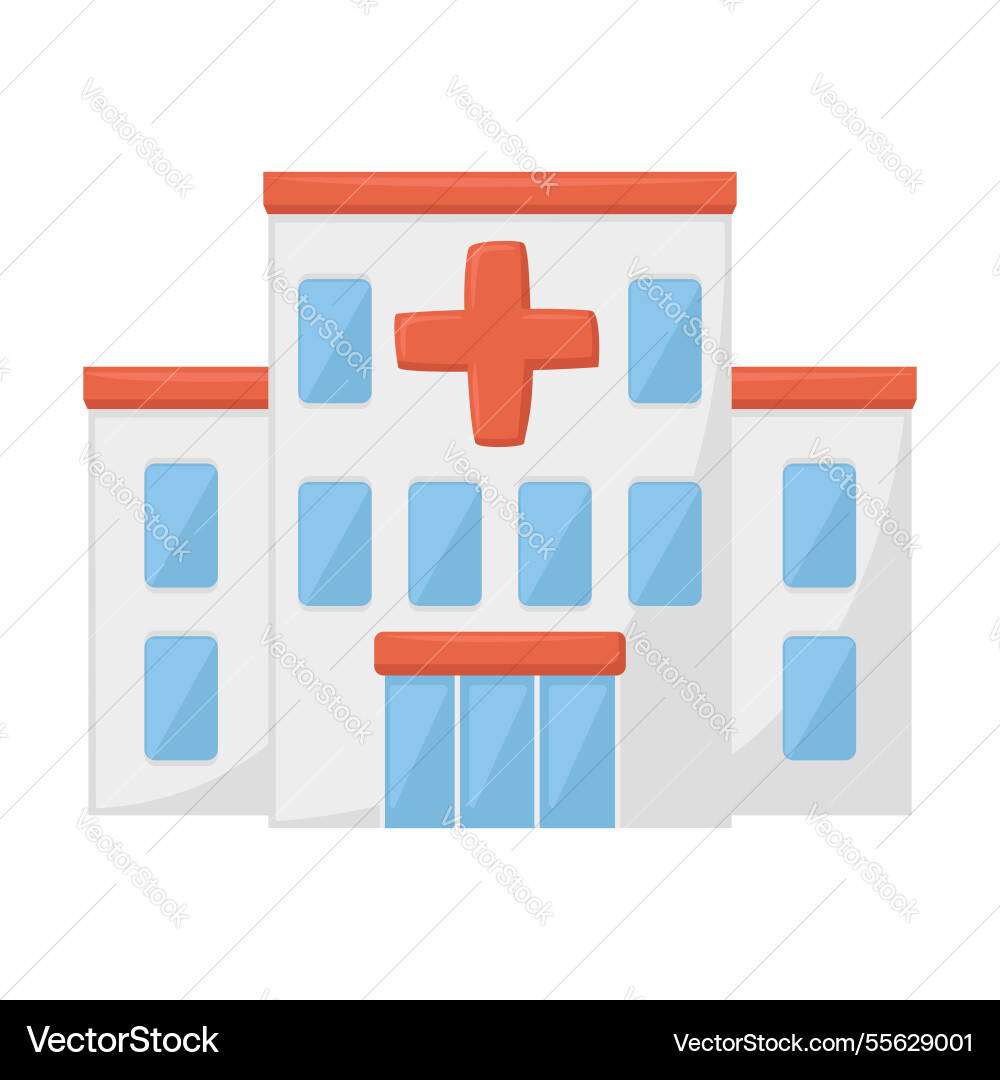 Hospital building emoji icon Royalty Free Vector Image