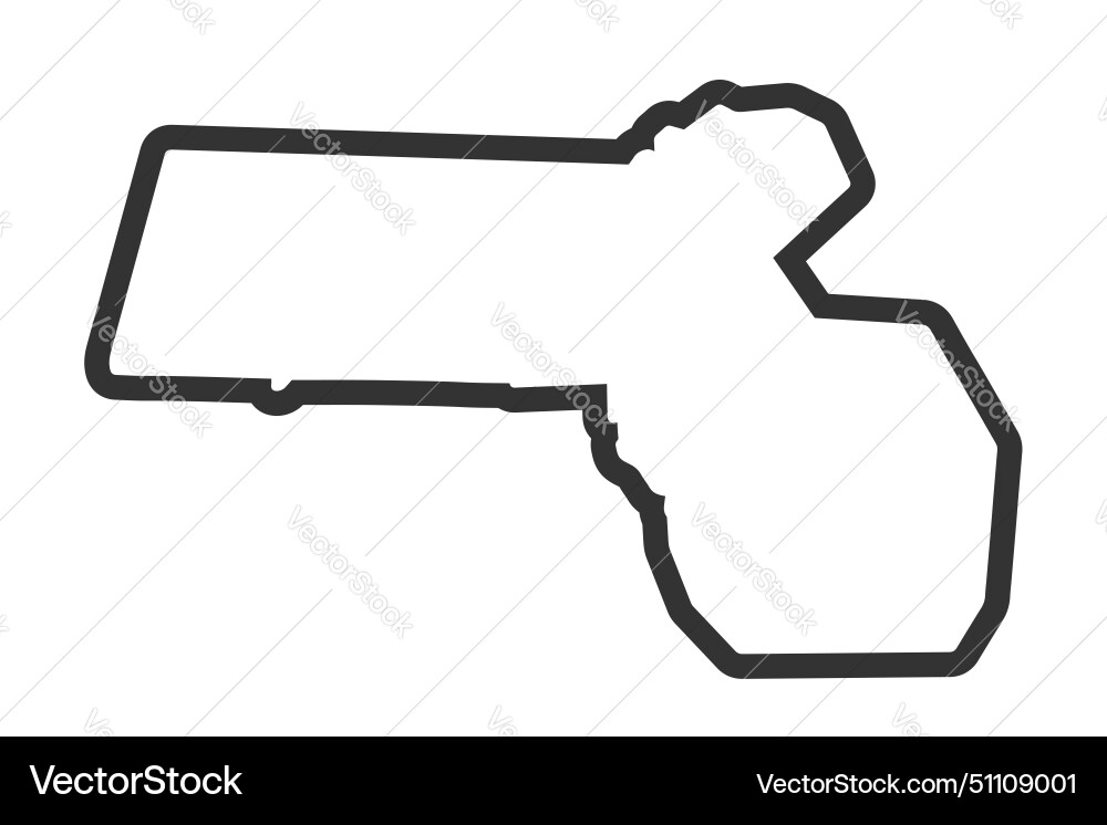 Massachusetts outline symbol us state map Vector Image