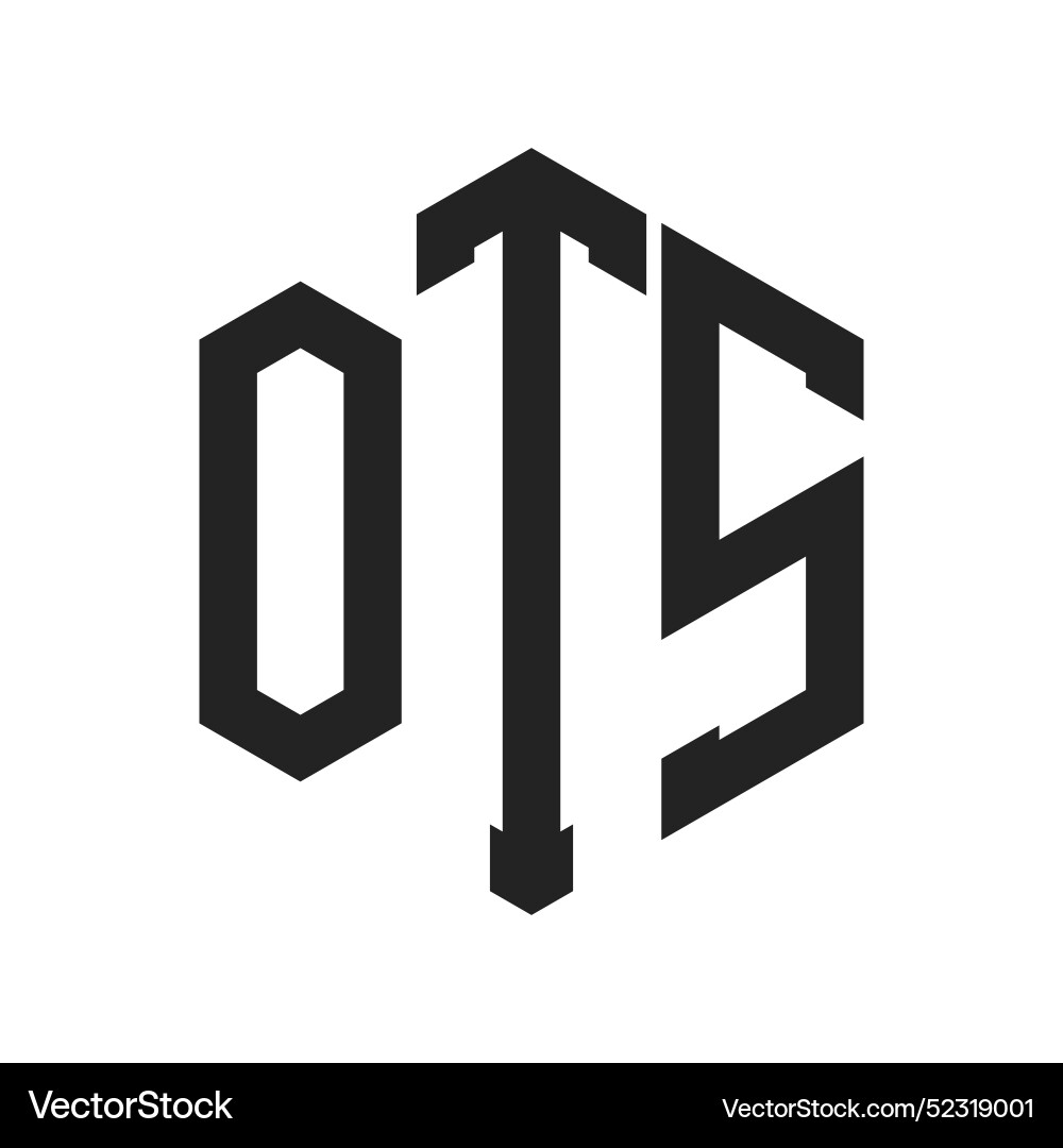 Ots logo design initial letter monogram Royalty Free Vector