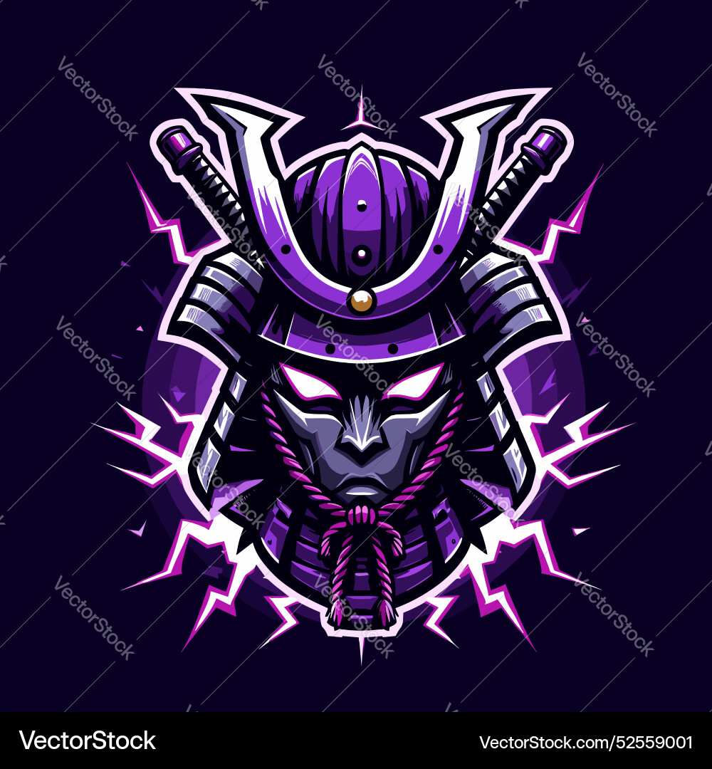 Purple design samurai icon 1 Royalty Free Vector Image