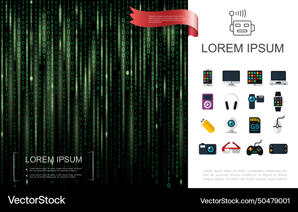 Realistic tech colorful template Royalty Free Vector Image