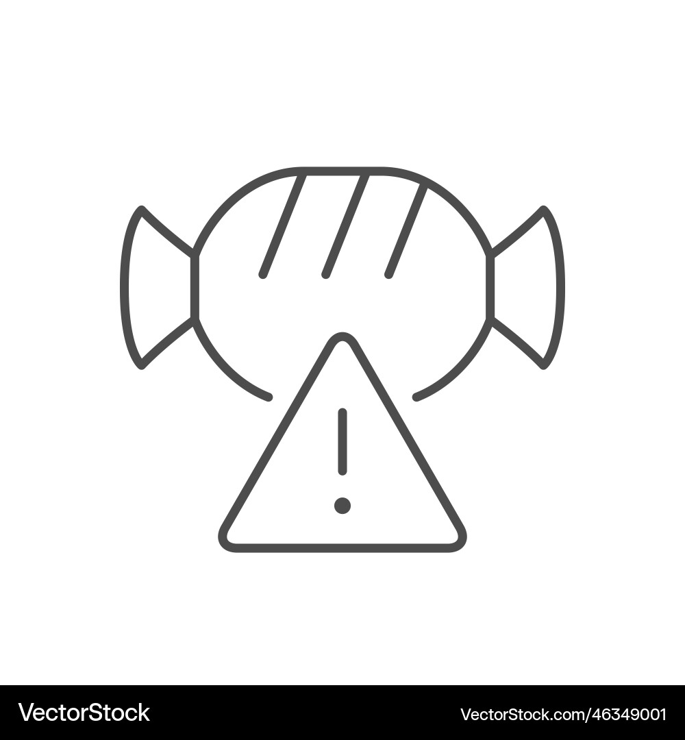 Sweets ban line outline icon Royalty Free Vector Image