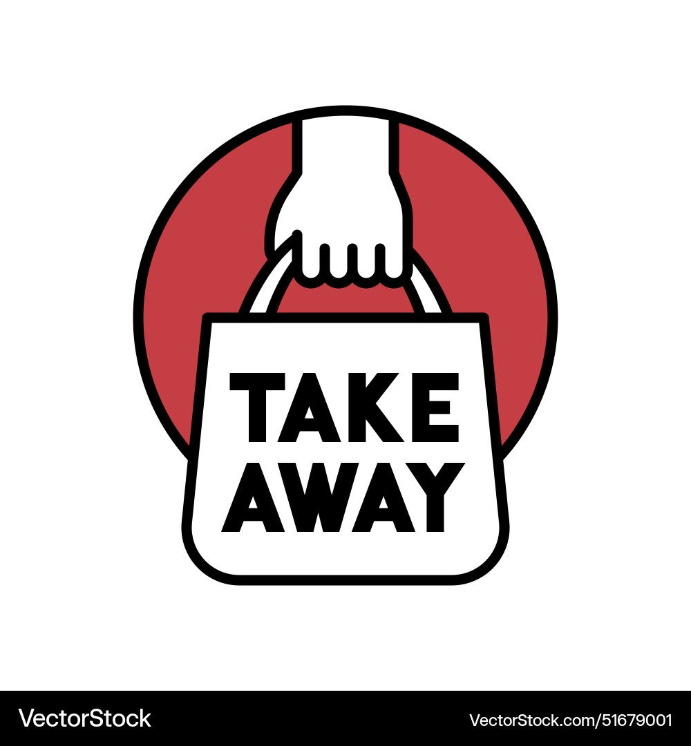 Takeout or takeaway food icon Royalty Free Vector Image